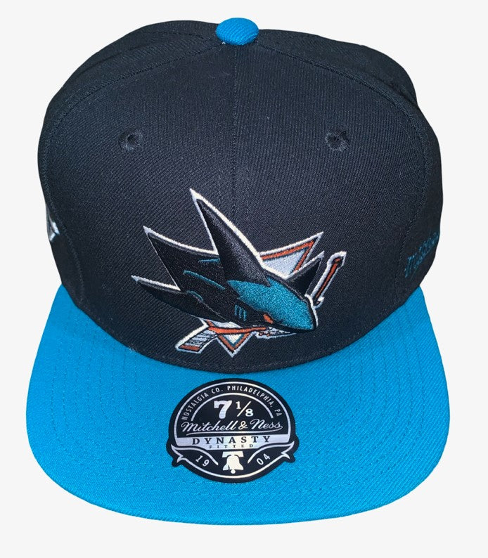 San Jose Sharks NHL Mitchell & Ness – Two-Tone 25th Patch Dynasty Fitt ...