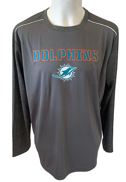 Miami Dolphins NFL Team Apparel – End Zone Long Sleeve T-Shirt – Pro ...